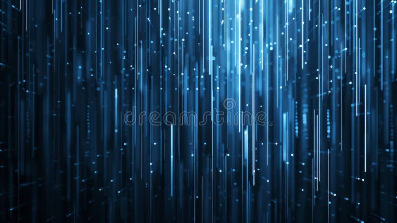 Dark Blue Vertical Digital Lines with Glowing Dots Representing Data ...