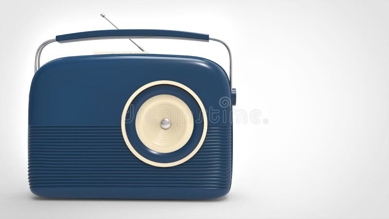 Dark blue vintage radio stock illustration. Illustration of grunge ...