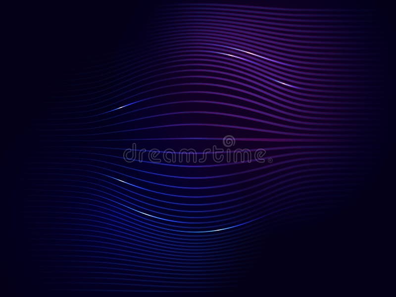 Dark Blue Violet Neon Abstract Digital Wave Background Stock Vector ...