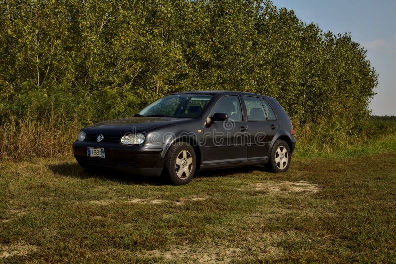 A 1999 Dark Blue VW Golf IV in the Countryside Editorial Stock Image ...