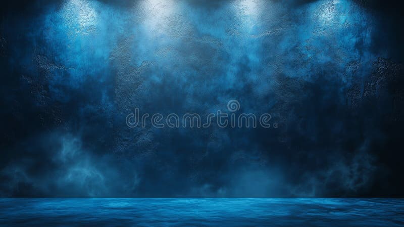 Dark Blue Wall with Decorative Stucco and Subtle Smoke Effect Under ...