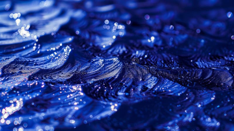 Dark Blue Water Waves with Bokeh Effect Background, Deep Ocean Surface ...