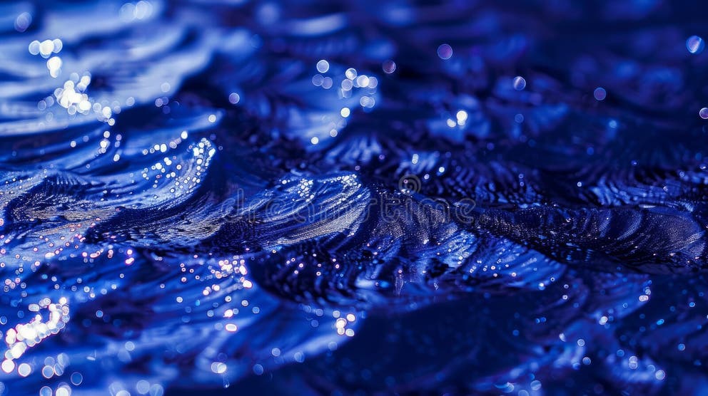Dark Blue Water Waves with Bokeh Effect Background, Deep Ocean Surface Texture, Abstract Water ...