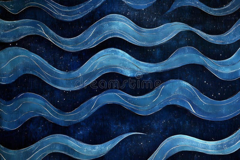 Dark Blue Wave-pattern on a Darker Blue Background. Stock Photo - Image ...