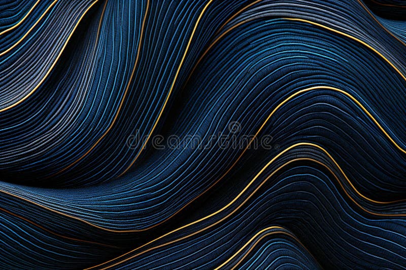 Dark Blue Wavy Lines Background Stock Illustration - Illustration of ...