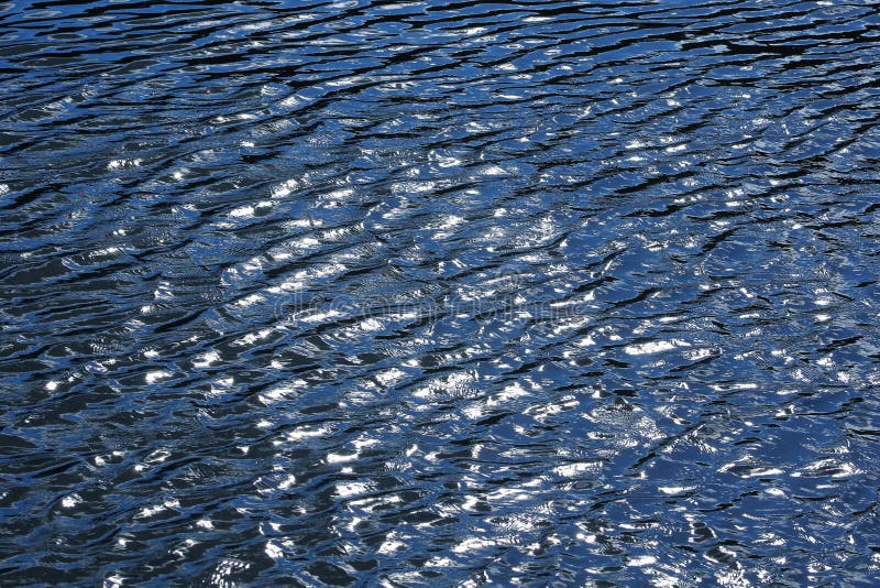 Dark Blue Wavy Water Texture Background with Reflections Stock Image ...