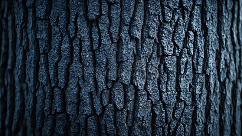 Dark Blue Weathered Tree Bark Texture Close Up Stock Illustration ...