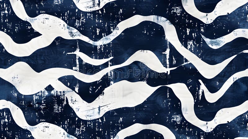 Dark Blue and White Wavy Pattern Background with Abstract Artistic ...