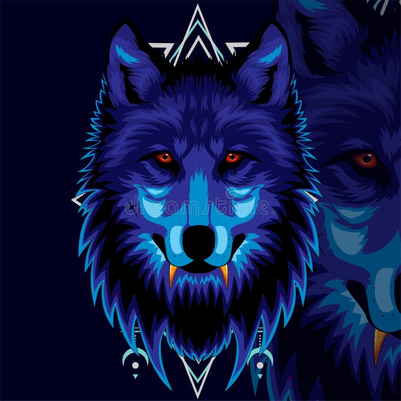 DARK BLUE WOLF DESIGN GEOMETRIC VECTOR Stock Vector - Illustration of ...