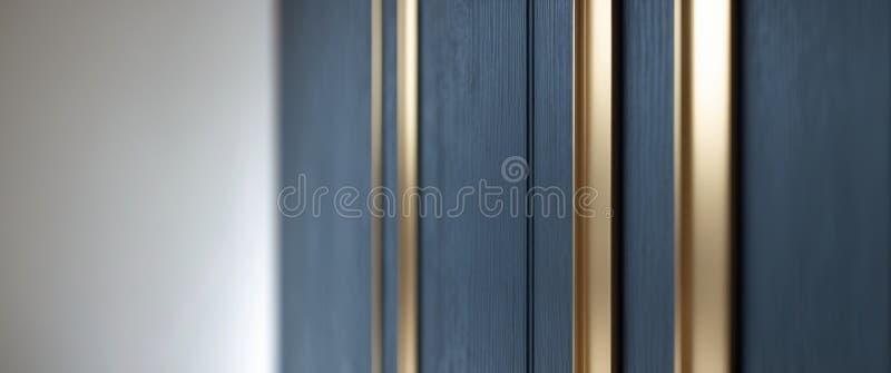Dark Blue Wooden Panel with Gold Accents. Stock Photo - Image of bright ...