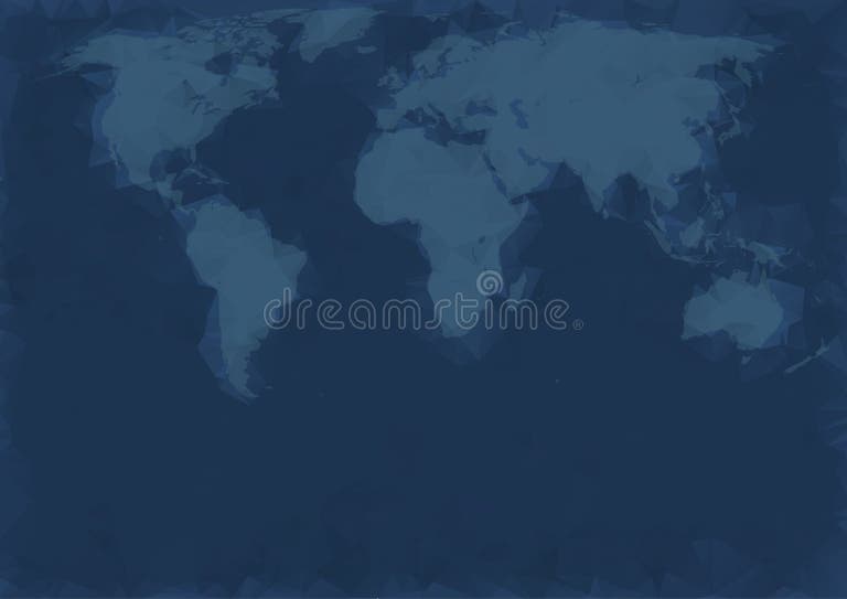 Dark blue world map stock vector. Illustration of modern - 61621621