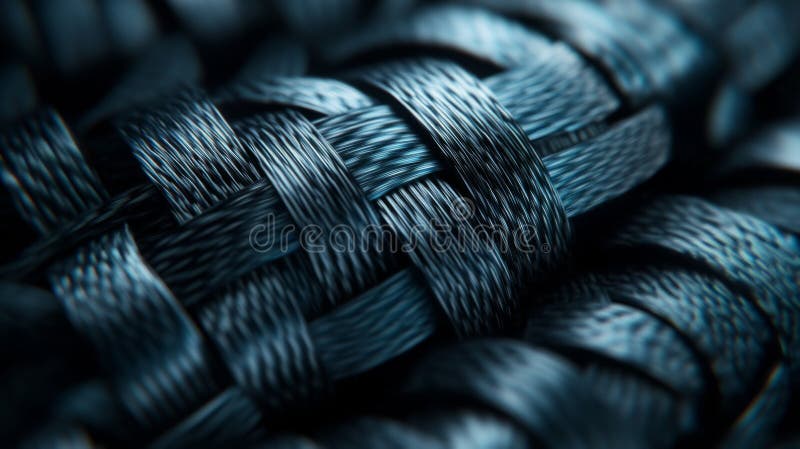Dark Blue Woven Fiber Textile Close Up Stock Illustration ...
