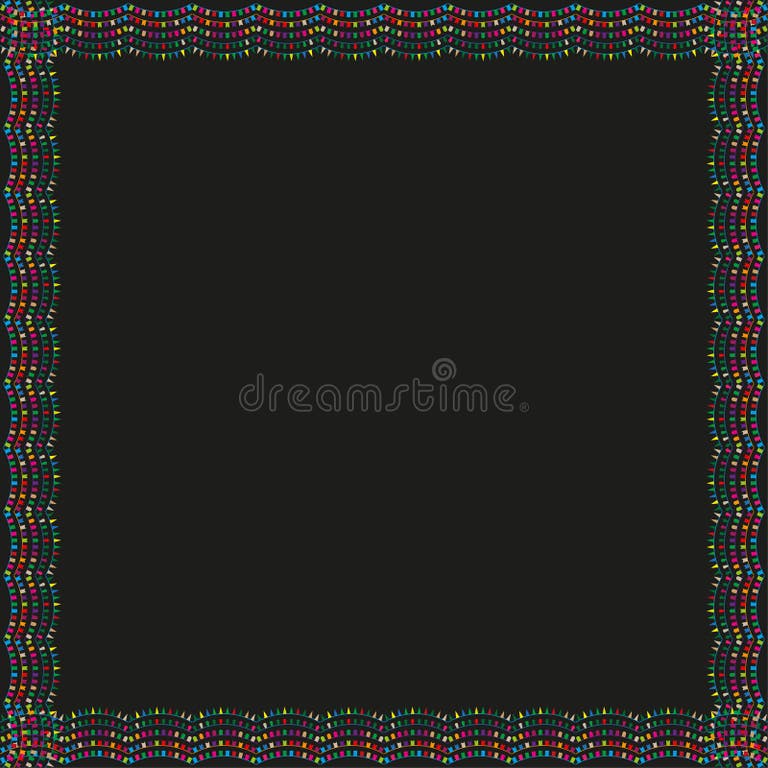 Dark Border Frame. Black Decorative Edge. Vector Square Outline ...