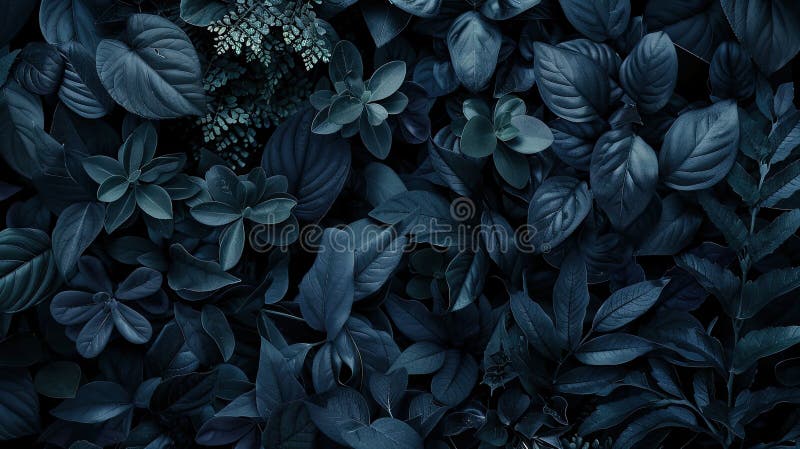 Dark Botanical Background. Dark Leaf Texture, Natural Lush Foliage ...