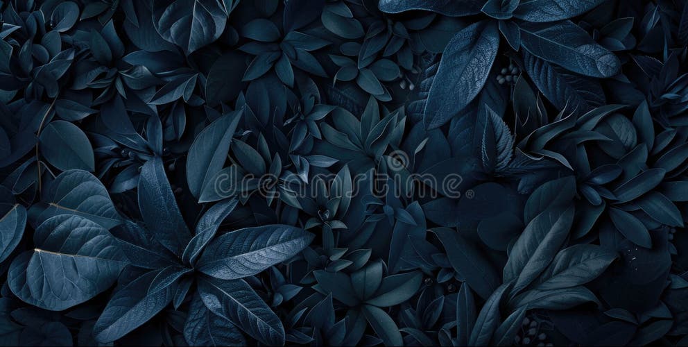 Dark Botanical Background. Dark Leaf Texture, Natural Lush Foliage ...