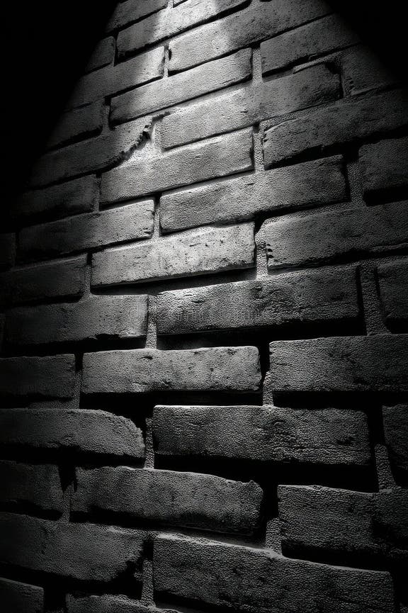 Dark Brick Wall with Dramatic Lighting Texture and Shadow Pattern ...