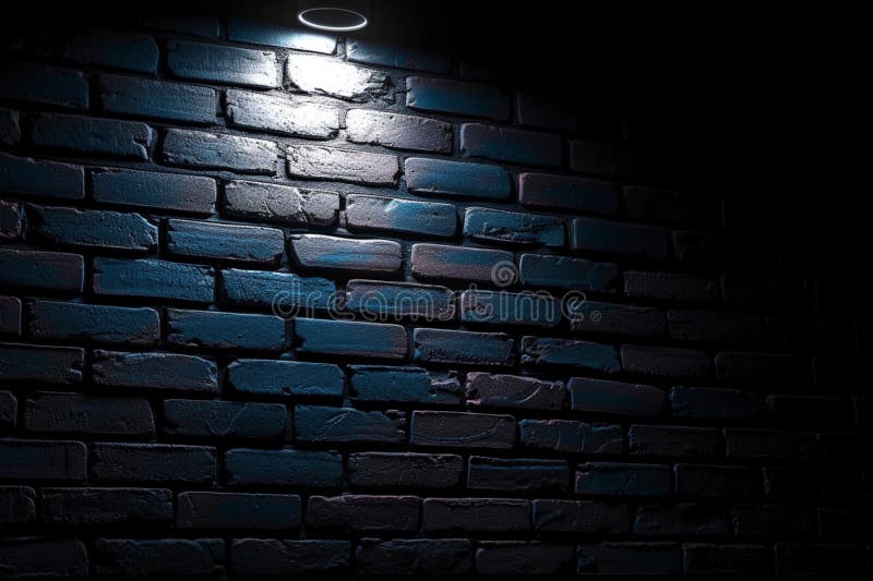 Dark Brick Wall Illuminated by Abstract Night Lighting Creates Dramatic ...