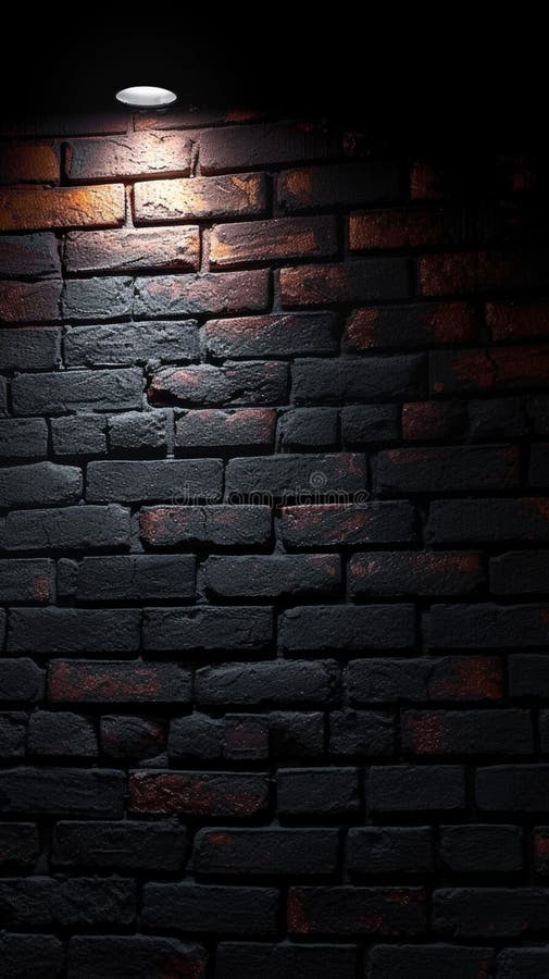 Dark Brick Wall Illuminated by Abstract Night Lighting Creates Dramatic ...