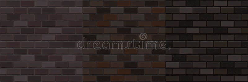 A Dark Brick Wall Seamless Pattern Set Stock Vector - Illustration of ...
