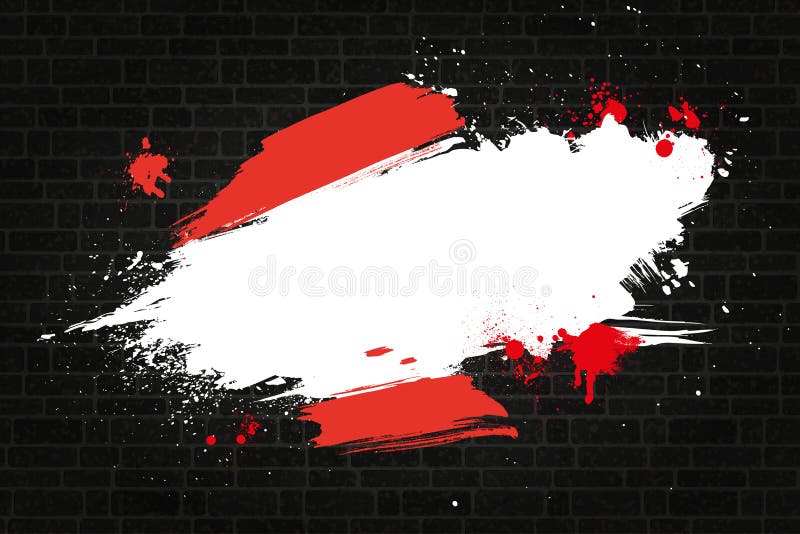 A Dark Brick Wall Serves As the Backdrop for a Dynamic Splash of Red ...