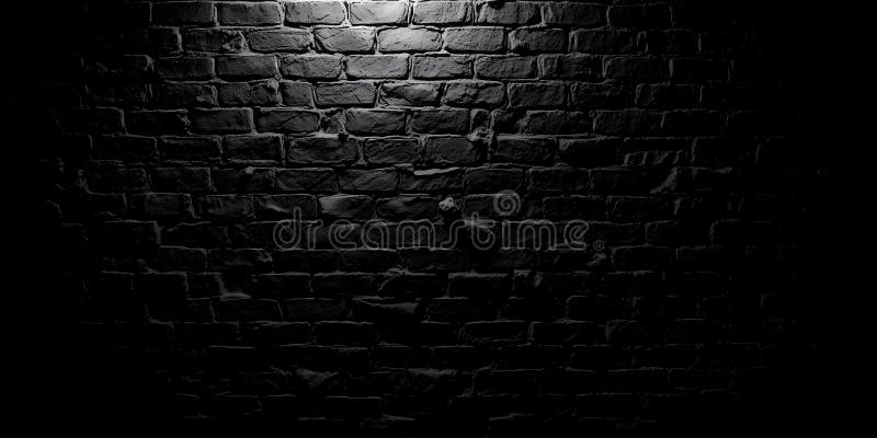 Dark Brick Wall Texture Background Grungy Black Brickwork Dramatic ...
