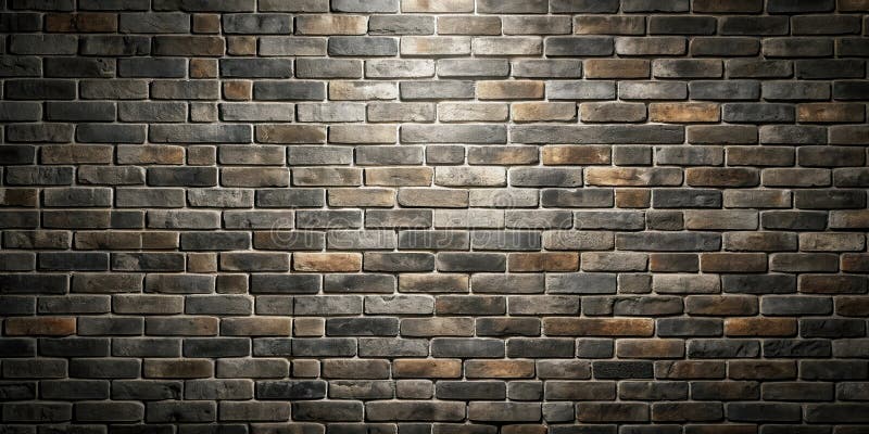 Dark Brick Wall Texture with Subtle Lighting Variations. Generative AI Stock Illustration ...