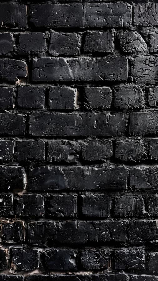 Dark Bricks with Glossy, Uneven Black Coating Creating an Urban ...
