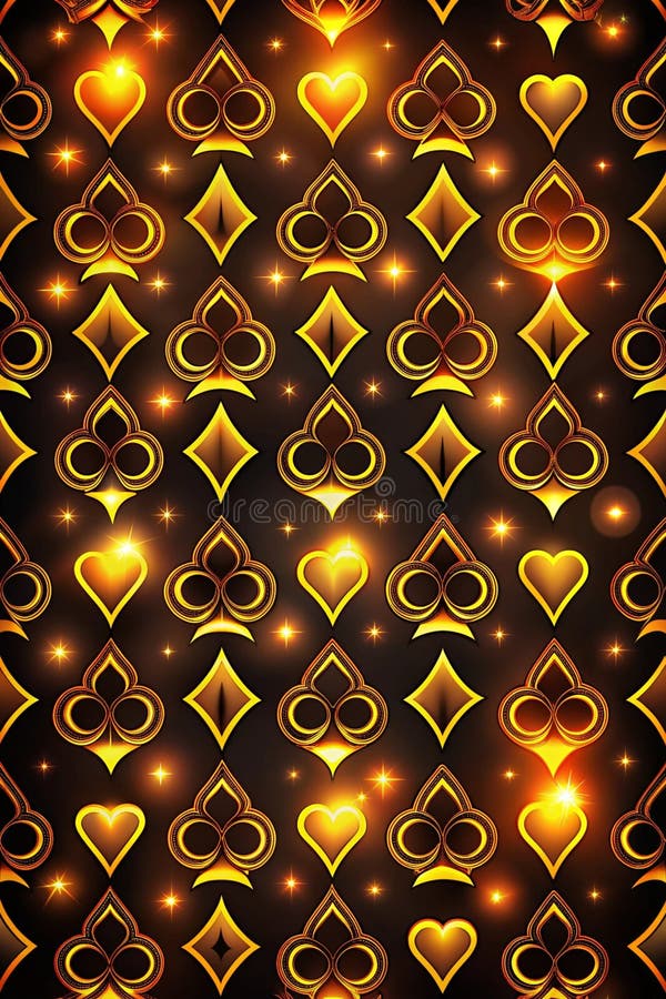 Dark Bright Pattern of Playing Card Symbols Stock Image - Image of ...