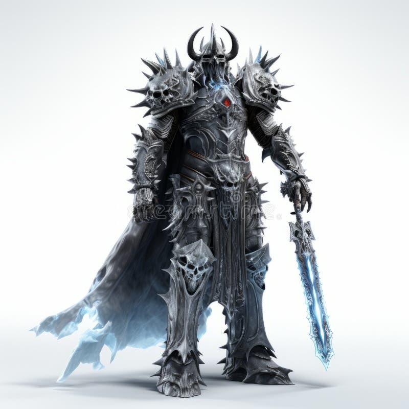 Dark and Brooding 3d Lich King Character in Armor Stock Illustration ...