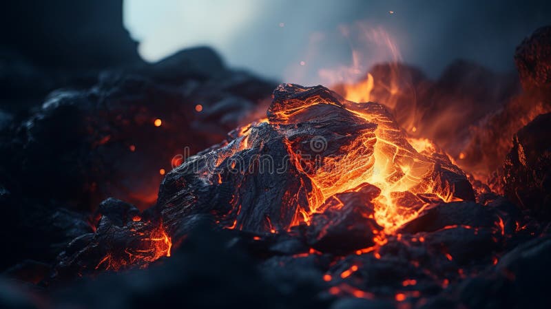 Dark and Brooding Lava Landscape Rendered in Unreal Engine Stock ...