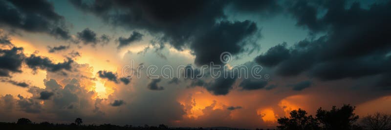 Dark and Brooding Storm Clouds Dominate the Upper Portion of the Sky ...