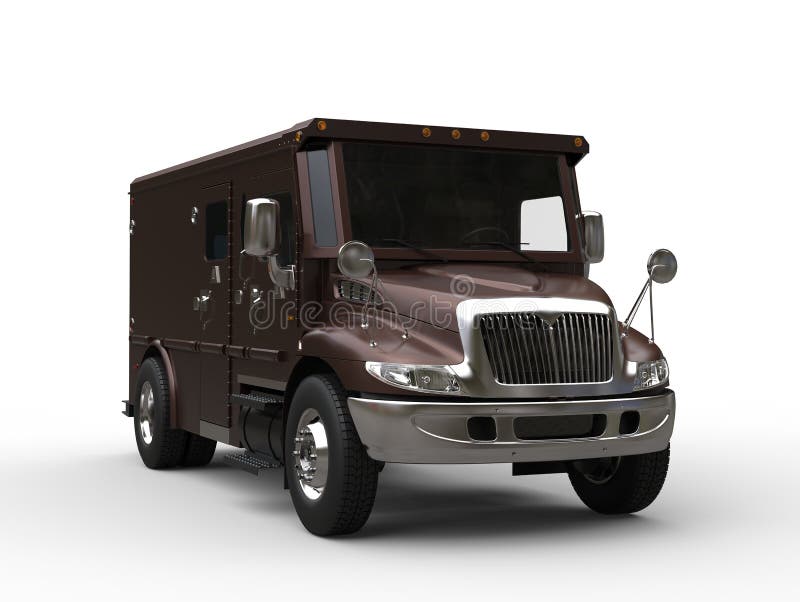 Dark Red Armored Transport Car - Front View Stock Illustration ...