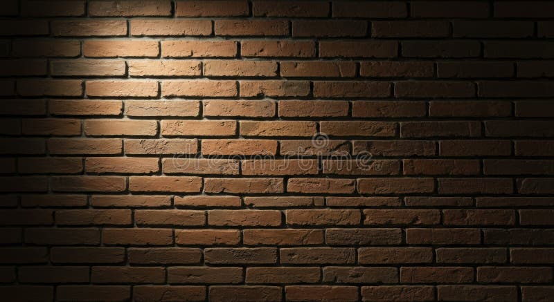 Dark Brown Brick Wall Texture Background Spotlight Dramatic Light Stock ...