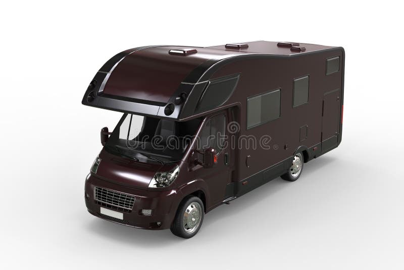 Dark Brown Camper Van - Top View Stock Illustration - Illustration of ...