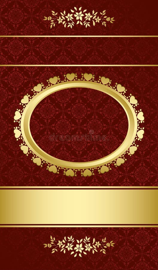Dark Brown Card with Gold Decorations - Vector Stock Vector ...