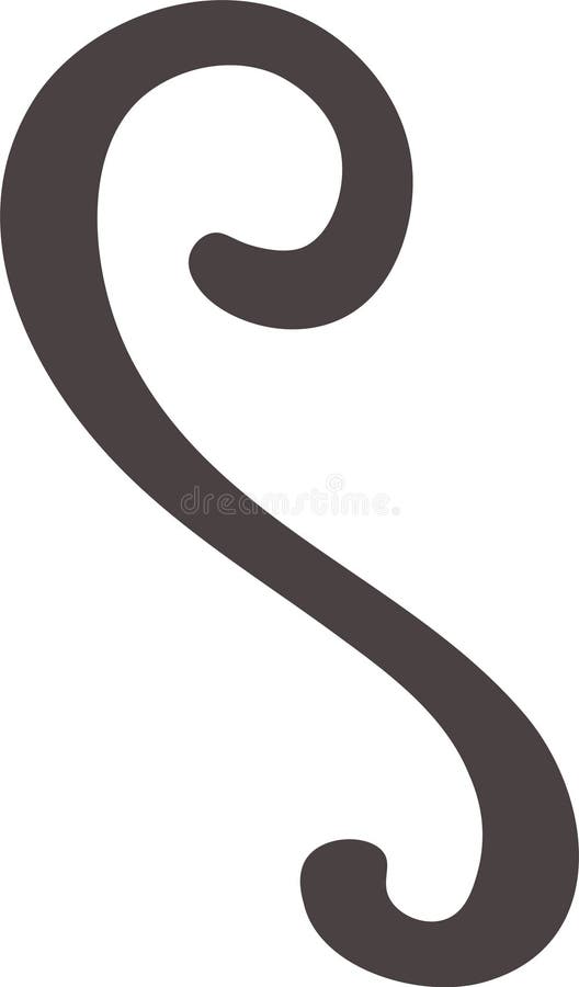 Dark Brown Double Curl Forming an Elegant S Shape on a White Background ...