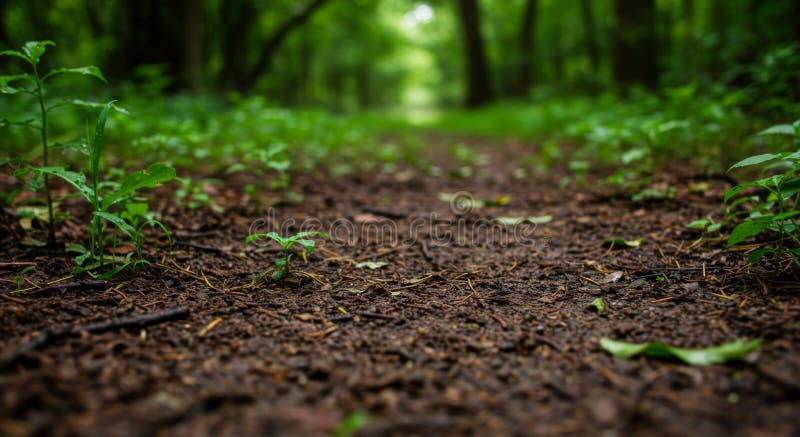 Dark Brown Forest Ground Path Close Up Stock Illustration ...