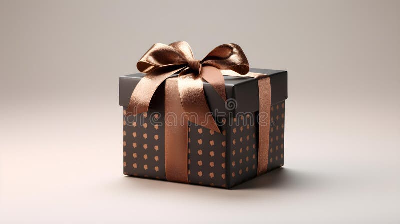 Dark Brown Gift Box in Front of a Light Background with Copy Space ...