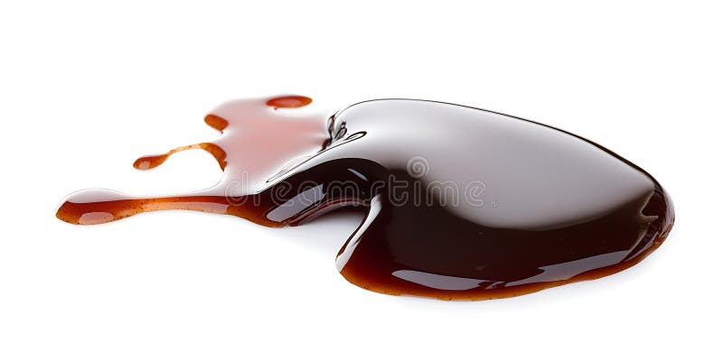 Dark Brown Glossy Liquid Spill, Isolated on White Stock Illustration ...