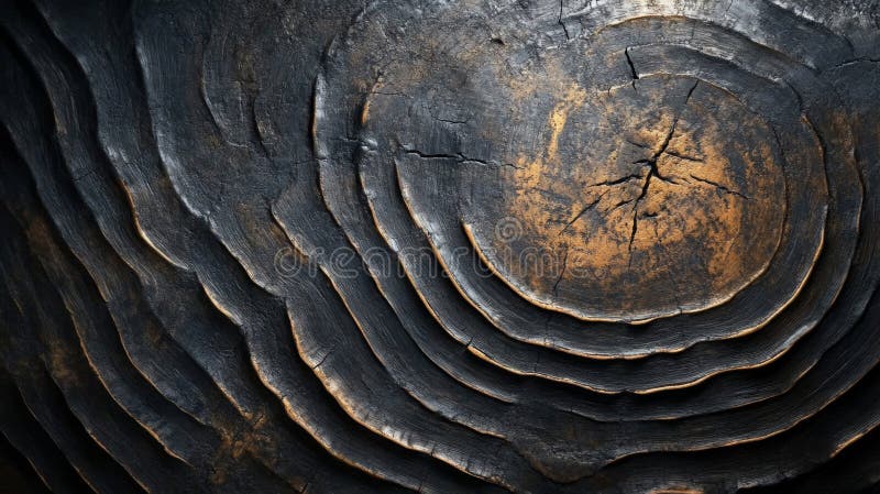 Dark Brown and Gold Wood Texture with Concentric Rings Stock ...