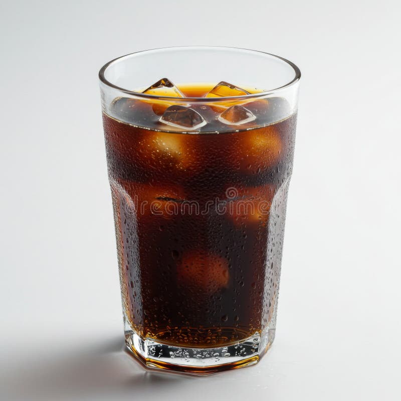Dark Brown Iced Coffee in Glass with Ice Cubes Stock Illustration ...