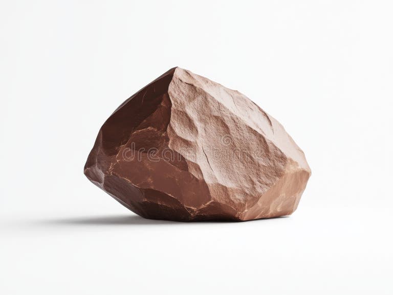 Dark Brown Irregular Rock on White Background Stock Illustration ...