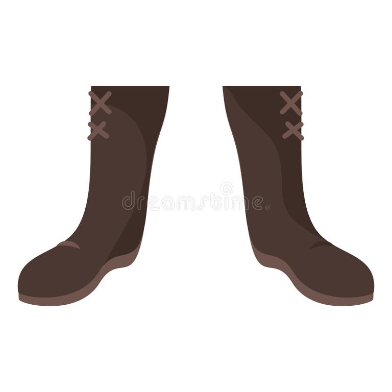 Dark Brown Leather Boots with Laces. Vector Stock Vector - Illustration ...