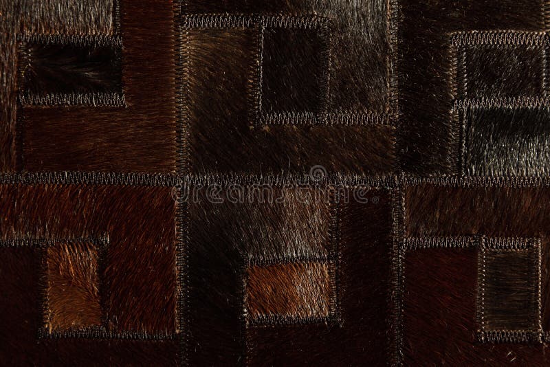 Dark Brown Leather Patchwork Stock Image - Image of natural, chequer ...