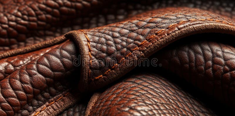 Dark Brown Leather with a Weathered Surface Boasts a Rich Texture ...