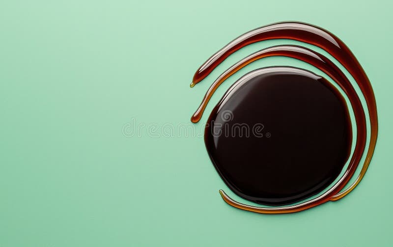 Dark Brown Liquid Spill on Light Green Background Stock Illustration ...