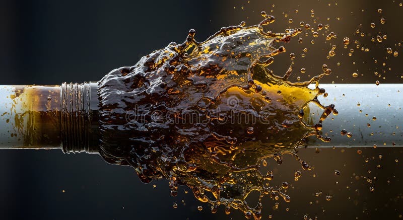 Dark Brown Liquid Splashing from a Pipe Stock Photo - Image of ...