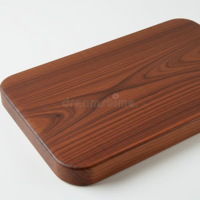 Dark Brown Rectangular Wooden Board on White Background Stock ...