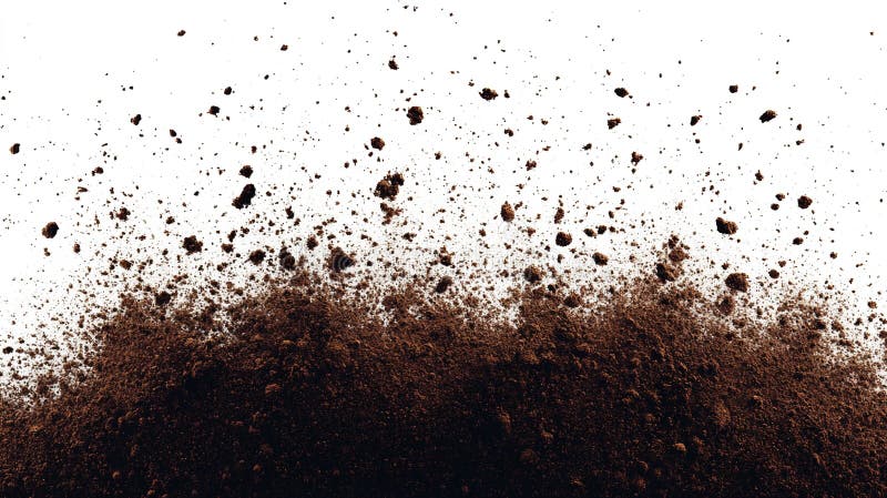 Dark Brown Soil Texture Ground Dirt Dust Explosion Scattered Particles ...