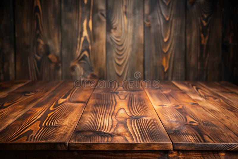 Dark Brown Table Surface with Rustic Wood Texture Stock Illustration ...